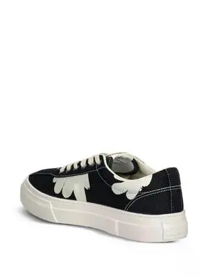 S.W.C STEPNEY WORKERS CLUB Flower Print Lace-up Sneakers - Black