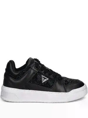 Guess Crystal Embellished Lace-up Trainers - Black