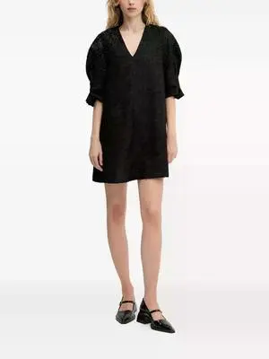 Stine Goya Beaded Puff-sleeve Mini Dress - Black