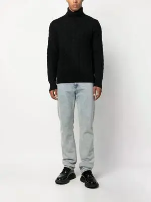 Polo Ralph Lauren Roll-neck Cable-knit Jumper - Black