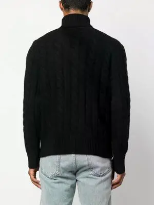 Polo Ralph Lauren Roll-neck Cable-knit Jumper - Black