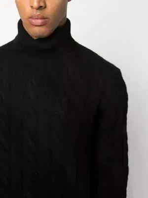 Polo Ralph Lauren Roll-neck Cable-knit Jumper - Black