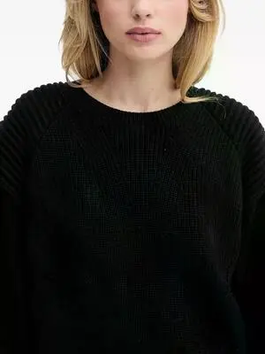 IRO PARIS Ribbed Shoulder Wool Sweater - Black