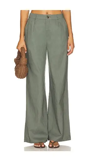 SNDYS. X Revolve Hale Linen Pant - Olive