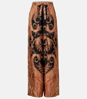 Zimmermann Zimmermann Hypnotic Silk Wide-Leg Trousers Multicoloured