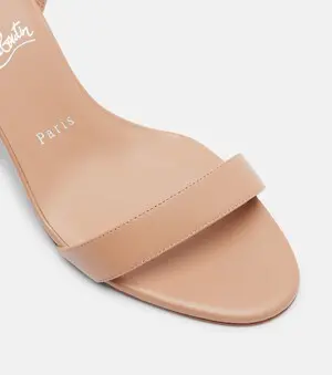 CHRISTIAN LOUBOUTIN Miss Z 80 Leather Sandals - Beige