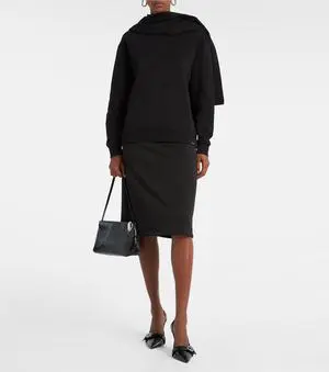 COURREGES Asymmetrical Cotton Jersey Sweatshirt