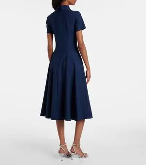 EMILIA WICKSTEAD Navy Buttoned Shirt Dress