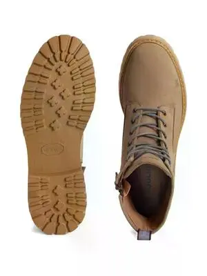 Woolrich Suede Lace-up Zip Boots - Neutrals