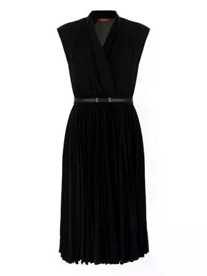 Max Mara Pleated Belted Midi Dress