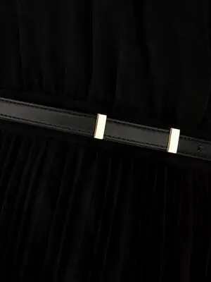 Max Mara Pleated Belted Midi Dress