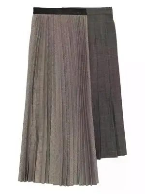 Undercover Patchwork Pleated Skirt - Grey
