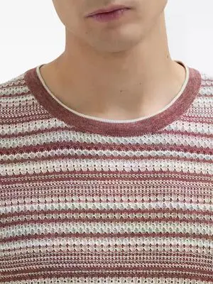 Agnona Linsee Jacquard Striped Knit T-shirt