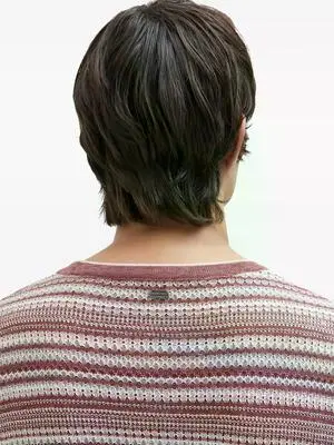 Agnona Linsee Jacquard Striped Knit T-shirt