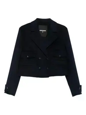 Patrizia Pepe Double-breasted Jacket With Flap Pockets - Blue