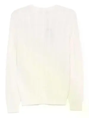 CENERE GB Cable Knit V-neck Wool Sweater