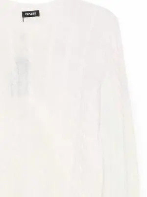CENERE GB Cable Knit V-neck Wool Sweater