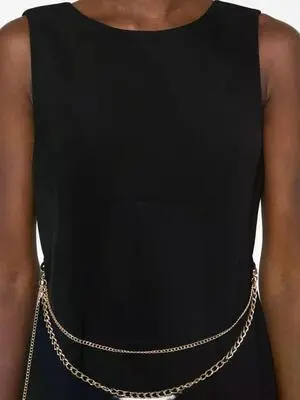 TWINSET Sleeveless Midi Dress With Chain Embellishment