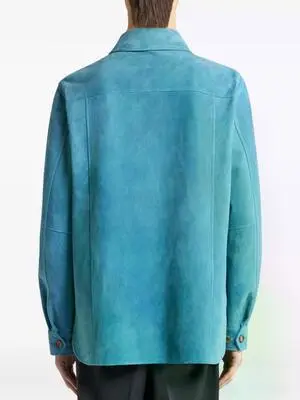 Etro Pegasus-embroidered Suede Shirt Jacket