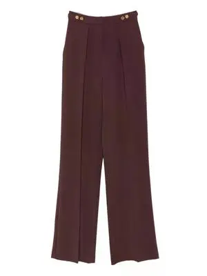 Elisabetta Franchi Pleated Button-detailing Trousers - Red