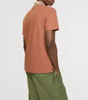Burberry Slim Fit Cotton Piqué Polo Shirt With Check Collar