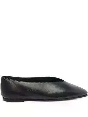 POEVE Leather Ballet Flats - Black