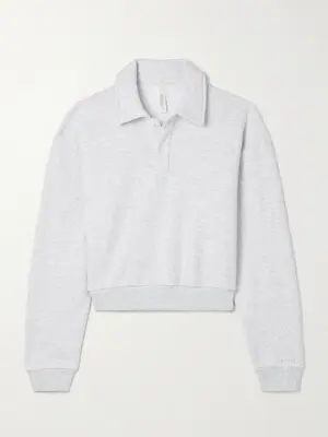 SKIMS Cotton-blend Jersey Long Sleeve Henley - Gray