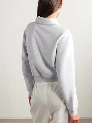 SKIMS Cotton-blend Jersey Long Sleeve Henley - Gray