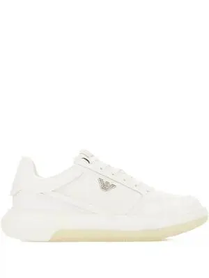 Emporio Armani Leather Platform Sneakers - White