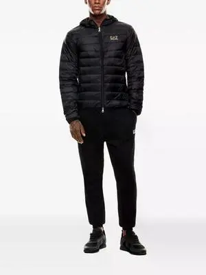 EA7 Quilted Hooded Jacket - Black