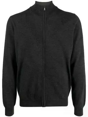 Corneliani Virgin Wool Zip-up Cardigan