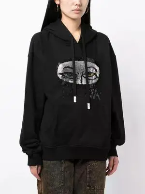 HACULLA. Eyes On You Cotton Hoodie - Black