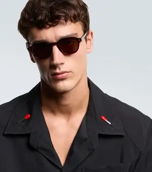 Bottega Veneta Triangle Stud Round Sunglasses