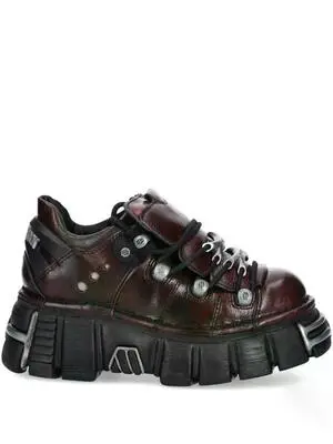 NEW ROCK Metallic Detail Platform Sneakers - Red