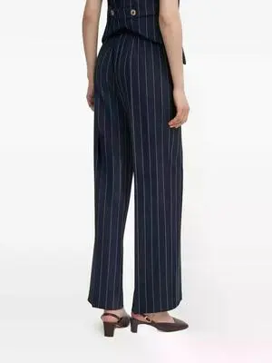 SANDRO FERRONE Pinstripe Side-pocket Trousers - Blue