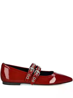 KENNEL&SCHMENGER Ballet Flats With Double Buckle Straps Red