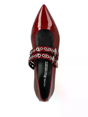KENNEL&SCHMENGER Ballet Flats With Double Buckle Straps - Red