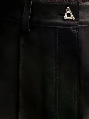 AERON Button-fastening Leather Mini Skirt