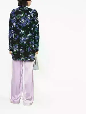 Plan C Floral Print Silk Shirt