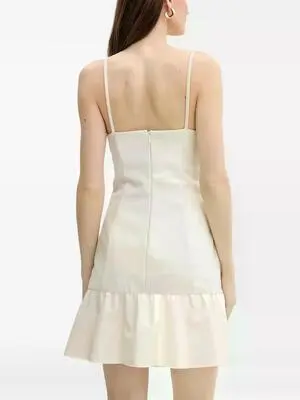 Armani Exchange Off-white Mini Dress With Ruffle Hem - Neutrals