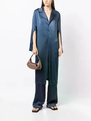 WOERA Notched-collar Silk Shirt