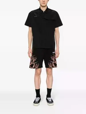 PHOBIA Lightning Embroidered Track Shorts