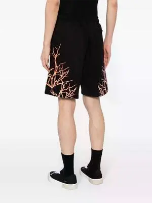 PHOBIA Lightning Embroidered Track Shorts