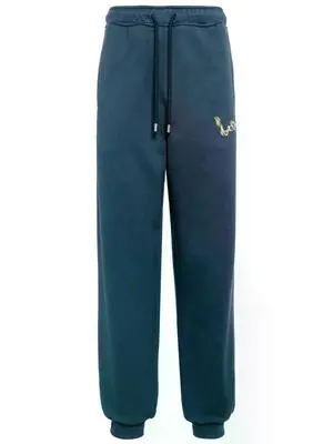 LANVIN Logo-print Cotton Track Pants - Blue