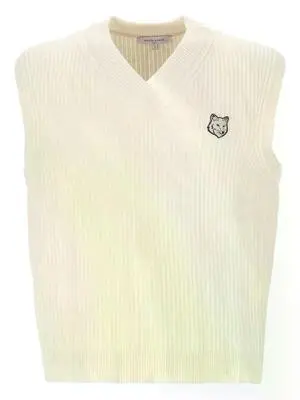 Maison Kitsuné Ribbed V-neck Sleeveless Vest
