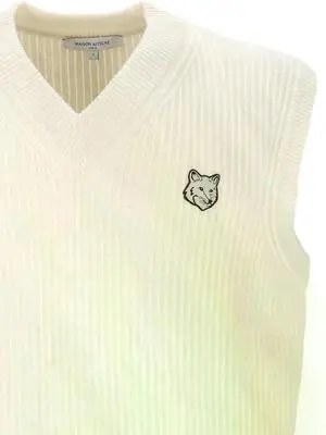 Maison Kitsuné Ribbed V-neck Sleeveless Vest