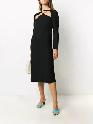 REJINA PYO Cut-out Crepe Midi Dress - Black