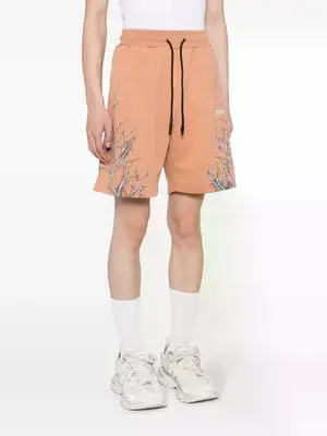 PHOBIA Lightning-print Cotton Shorts - Orange