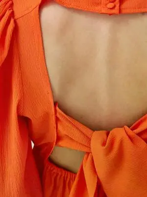 NOTES DU NORD Puff Sleeve Tie-back Blouse