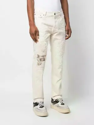 Palm Angels Patch Detail Straight Leg Jeans